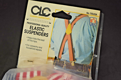 Vintage CLC Suspenders Custom Leathercraft Elastic Cowhide NOS Red ...