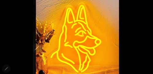 GERMAN SHEPHERD DOG Neon Sign LED for Room Wall Bedroom Decor 26 x 40cm ...