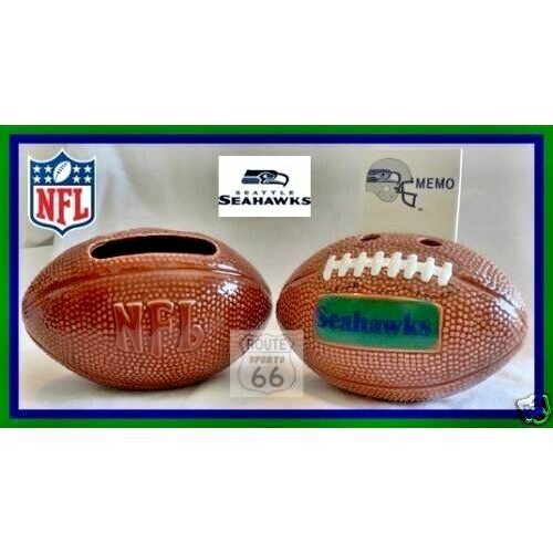 SEATTLE SEAHAWKS VINTAGE CERAMIC DESK OLD FOOTBALL W NOTEPAD RUSS RARE ...