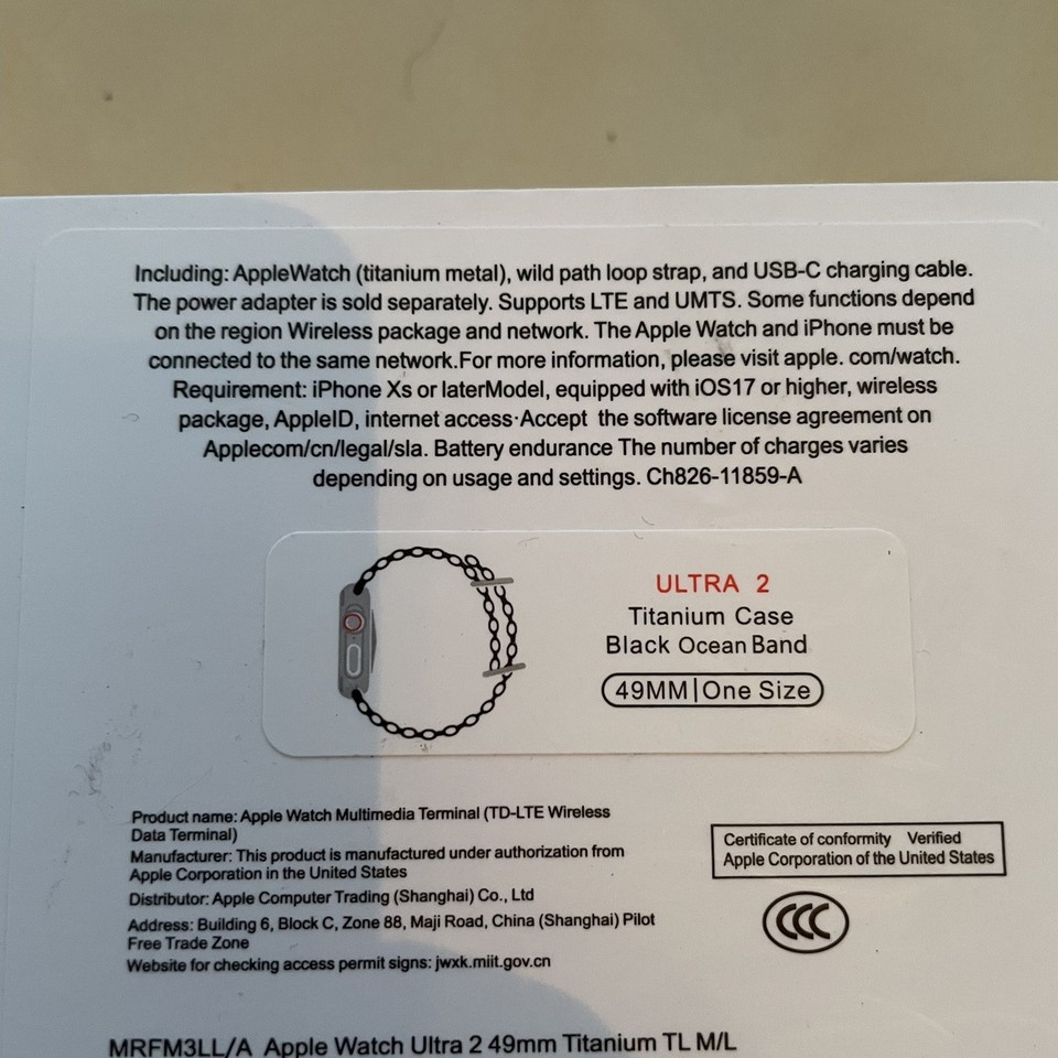 Apple Watch Ultra 2 LTE - 49mm Titanium Case - Black Ocean Band - New ...