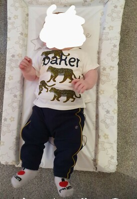 Baby Boys Genuine Ted Baker White / Navy T-shite Joggers Set With ...