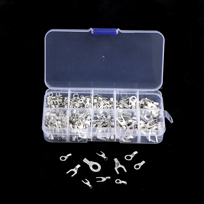 320pcs/set 10 in 1 Terminals Non-Insulated Ring Fork U-Type Brass ...