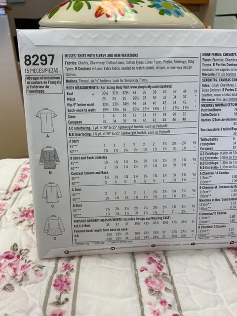 Simplicity Women's Shirt and Blouse Sewing Pattern 8297 for sale online ...