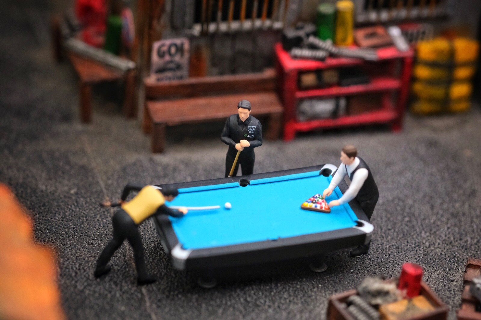 Miniature Figure Pool, Billiard Set Scale H0 1/87 or Scale 1/64 For ...
