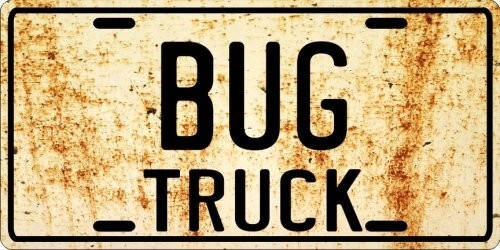 BUG Antique, Work or Old Truck - Weathered License plate | eBay
