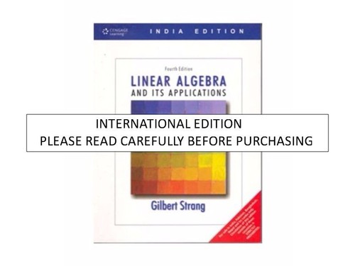 Linear Algebra and Its Applications by Gilbert Strang 9780030105678 | eBay