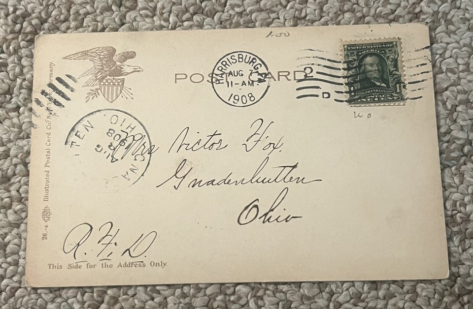Post Card - Post Office Harrisburg, PA Postmarked 1908 | eBay