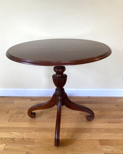 Ethan Allen Georgian Court Round Cherry Pedestal Side Table FIN #205 | eBay