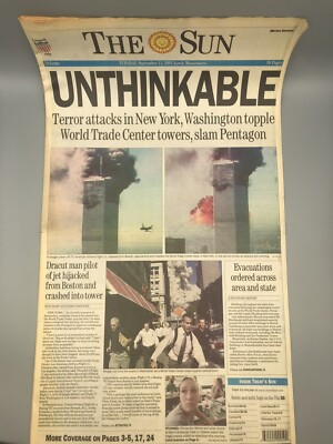 The Lowell Sun Newspaper September 11th, 2001 - Lowell, Massachusetts 9 ...