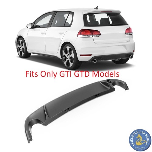 Vw Golf Mk6 GTI/GTD Rear Bumper Spoiler Diffuser Dual Exhaust Mat Black ...