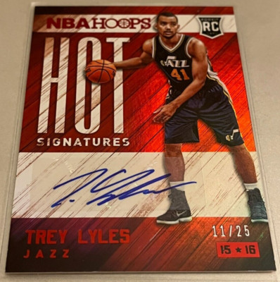 2015-16 Panini NBA Hoops Hot Signatures Trey Lyles #HS-TL Rookie Auto ...