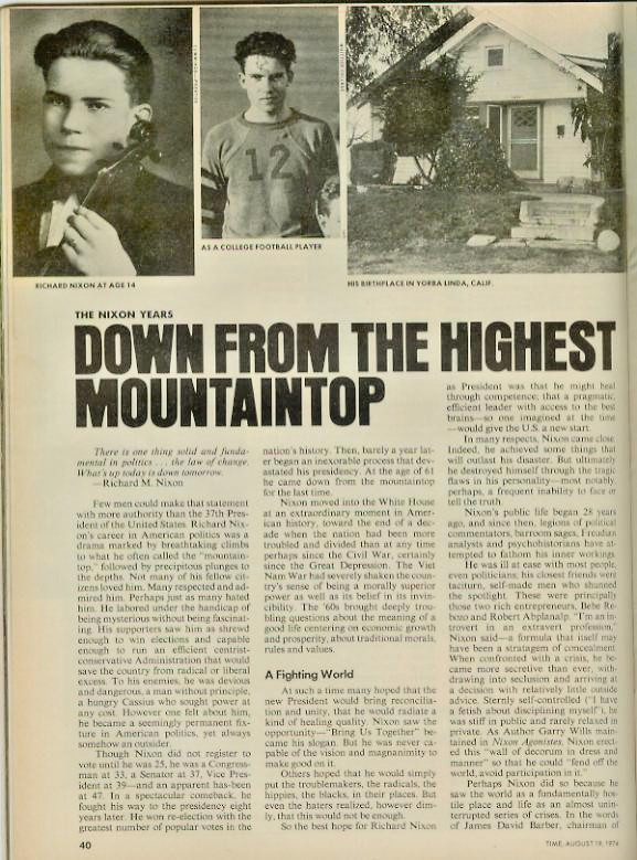 Time Magazine Gerald Ford The Healing Begins President Nixon Resigns ...