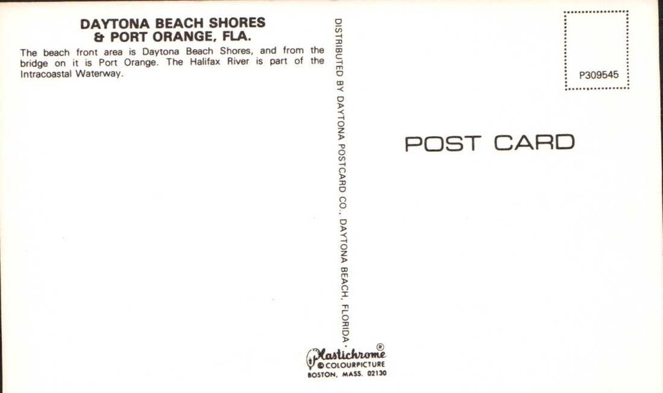 Chrome Postcard Port Orange Bridge Dunlawton Ave Daytona Beach Shores ...