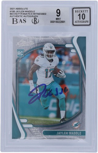 Signed Jaylen Waddle Dolphins Football Slabbed Rookie Card | eBay