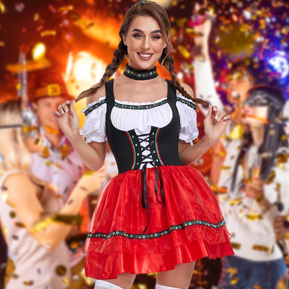 Oktoberfest Beer Girl Costume Octoberfest German Bavarian Wench Maid ...