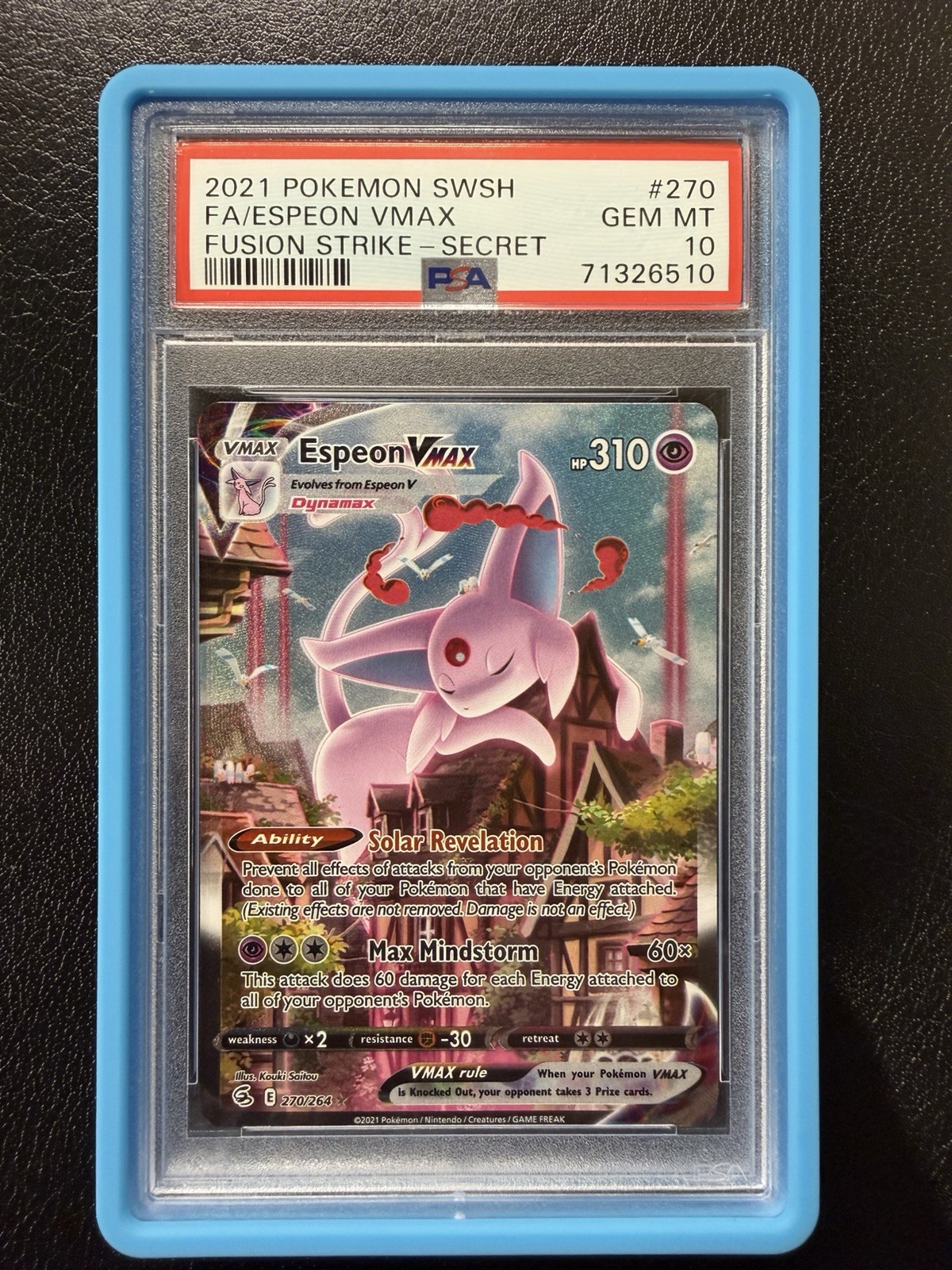 Espeon Vmax PSA 10 Fusion Strike Alt Art Pokemon Card 270/264 Full Art ...