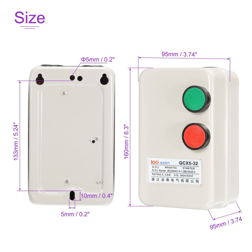 220V 240V 5.5KW Magnetic Electric Motor Starter Control Industrial ...