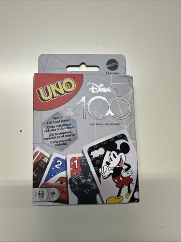 Mattel UNO Disney 100 Card Game w/ Special Edition Mystery Foil for ...