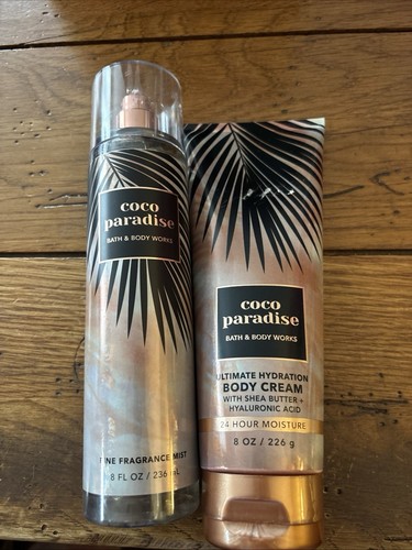 Bath & Body Works Coco Paradise Body Cream & Fine Fragrance Mist Set ...