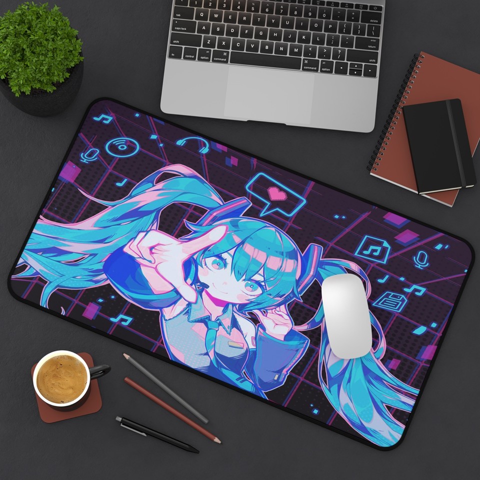 Hatsune Miku Desk Mat, Vocaloid Mousepad XL XXL, Gift for Anime & Music ...