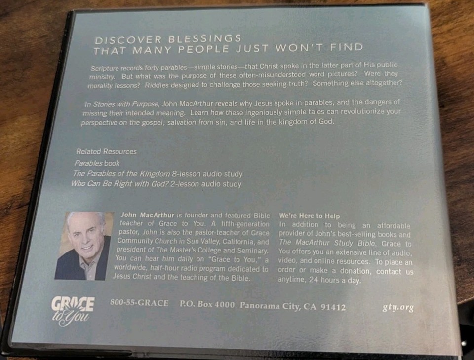 STORIES WITH PURPOSE John MacArthur 8 CD Audiook GRACE TO YOU | eBay