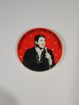 Vintage Jerry Lewis Telethon Pin Red Button Labor Day MDA Telethon 3 ...