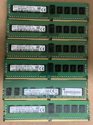 48GB [6 x 8GB] 2Rx8/1Rx4 PC4-2133P Registered ECC Server Memory SK ...