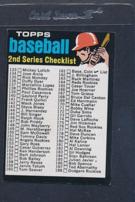 1971 Topps #123 2nd Series Checklist EX *2788 | eBay