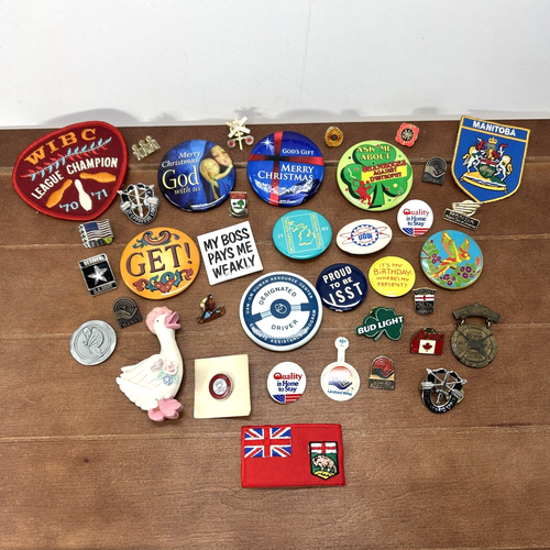 Set of 37, Pin Button Patch Mixed Lot, Military Christmas USA Canada ...