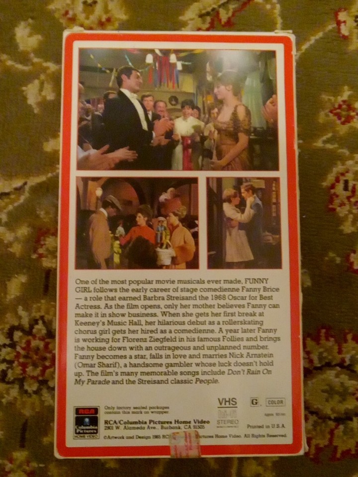 Funny Girl (VHS) 1966 Barbara Streisand, Omar Sharif Original HI-FI ...