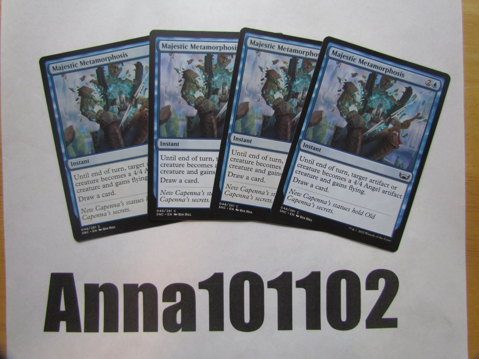 Majestic Metamorphosis 4x x4, Streets of New Capenna Blue MTG Common | eBay