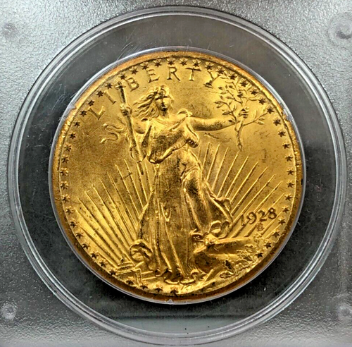 1928 $20 Gold Saint Gaudens PCGS Rattler MS63 ~ Double Eagle | eBay