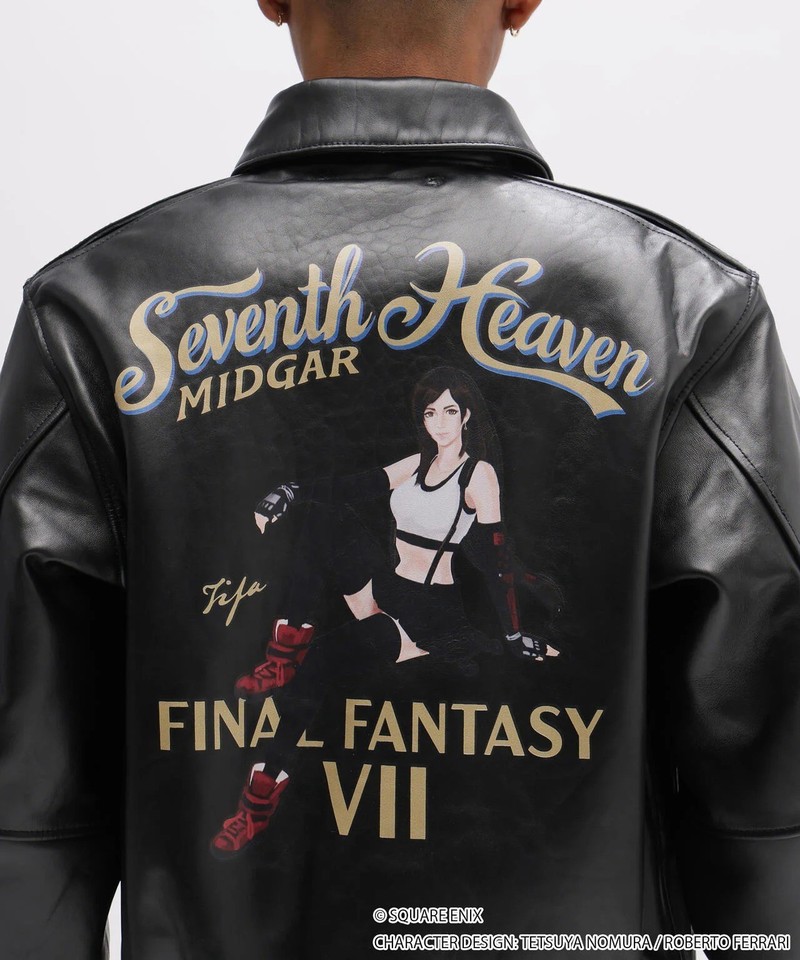 Final Fantasy VII Remake x Avirex A-2 Leather Jacket Tifa Seventh ...