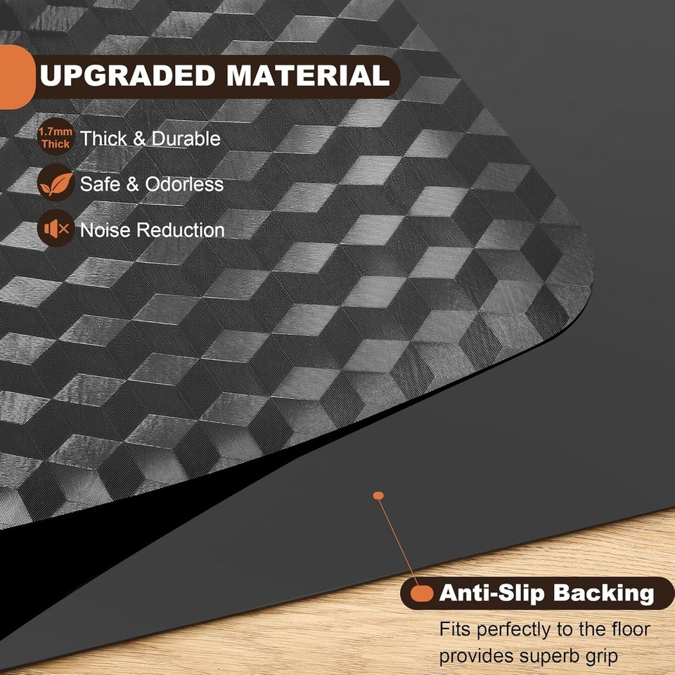 BesWin Office Chair Mat for Hard Floors, 76x122cm Heavy Duty Computer ...