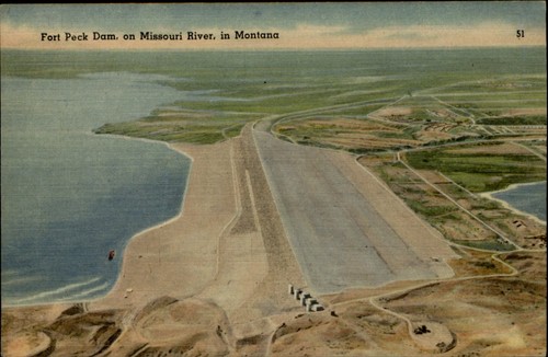 Fort Peck Dam Missouri Montana vintage postcard h476 | eBay