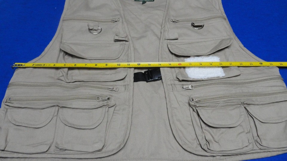 Crystal River Fishing Vest Men X Large Tan Zip Up Hunt Fish Outdoor ...