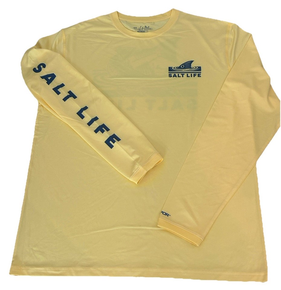 Salt Life Redfish L/S UV Protection M Yellow Live Salty Saltlife NWT ...