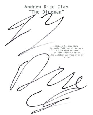 Andrew Dice Clay Signed Autograph Custom 8x10 Adult Nursery Rhyme Photo ...