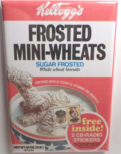 Frosted Mini Wheats Vintage Cereal Box 2"x3" Fridge Locker MAGNET 80's ...