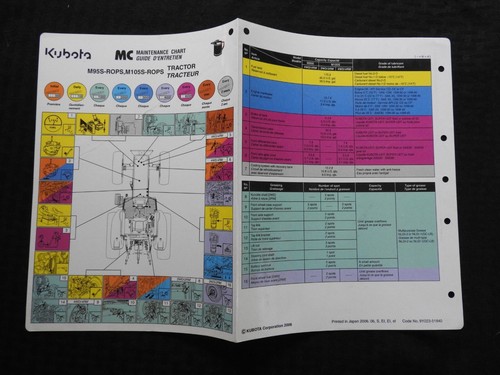 2005-2006 Genuine Kubota M95S M105S ROPS Tractor Service Maintenance ...