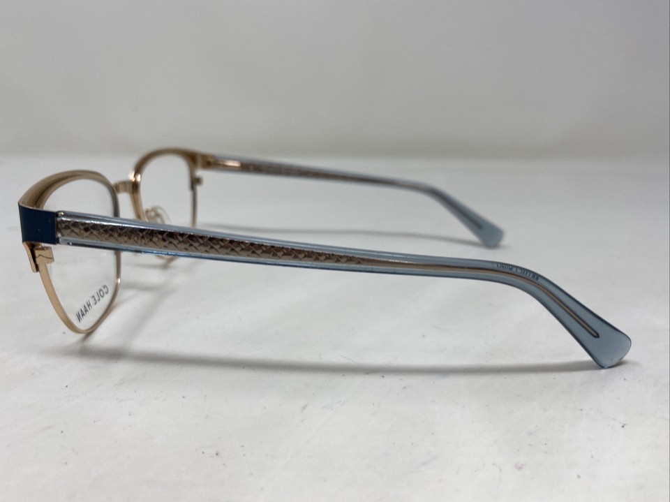 Cole Haan CH5023 (330) TEAL 52-17-135 Teal/Gold Full Rim Eyeglasses ...