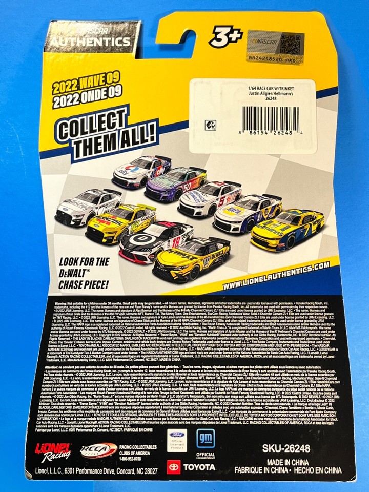 2022 Wave 09 Nascar Authentics Next Gen Justin Allgaier #7 Hellman's ...