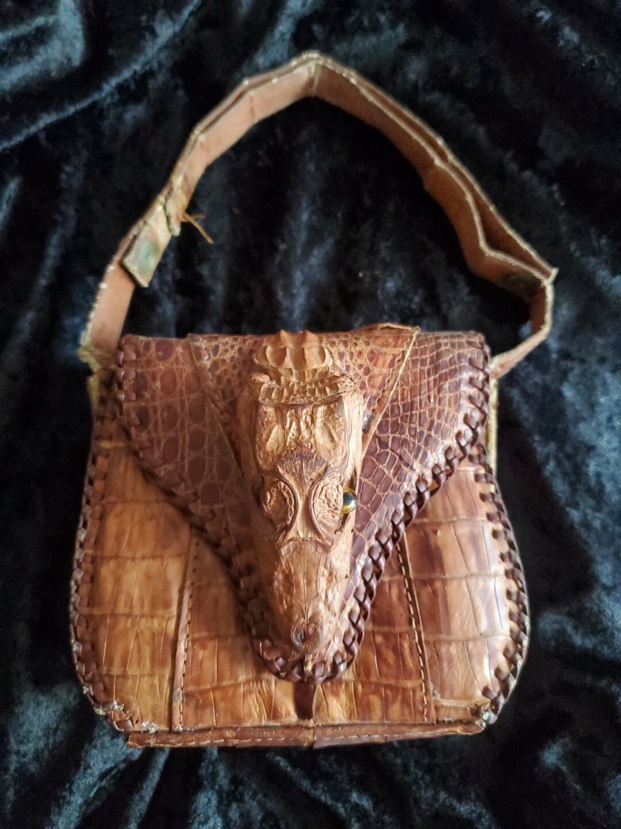 Alligator Purse Vintage Genuine Leather Handbag 1950s Alligator Purse Vintage Genuine Leather Handbag 1950s