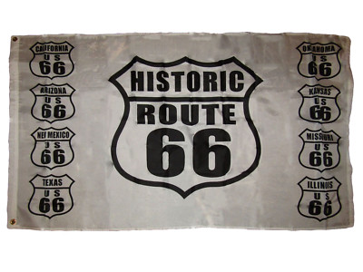 3x5 Historic Route 66 State List White Premium Quality Flag 3'x5 ...