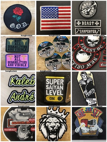 Custom Embroidered Patch -Rocker Name Tag Motorcycle Biker Sew on Patch ...