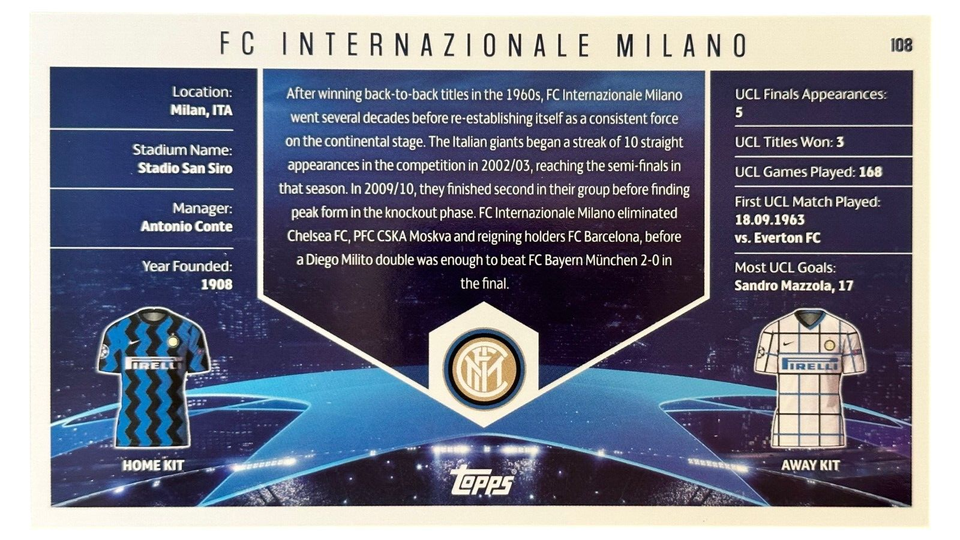 2020-21 Topps Best of the Best ! Inter Milan | eBay