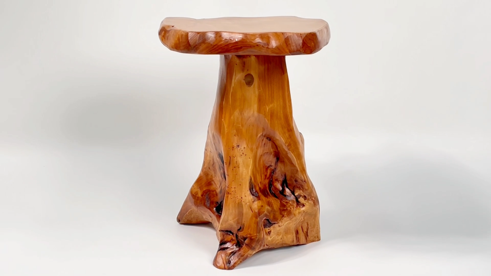 Rustic Cedar Root Flower Stand Stool - 19.5" H Tree Stump Side Table ...