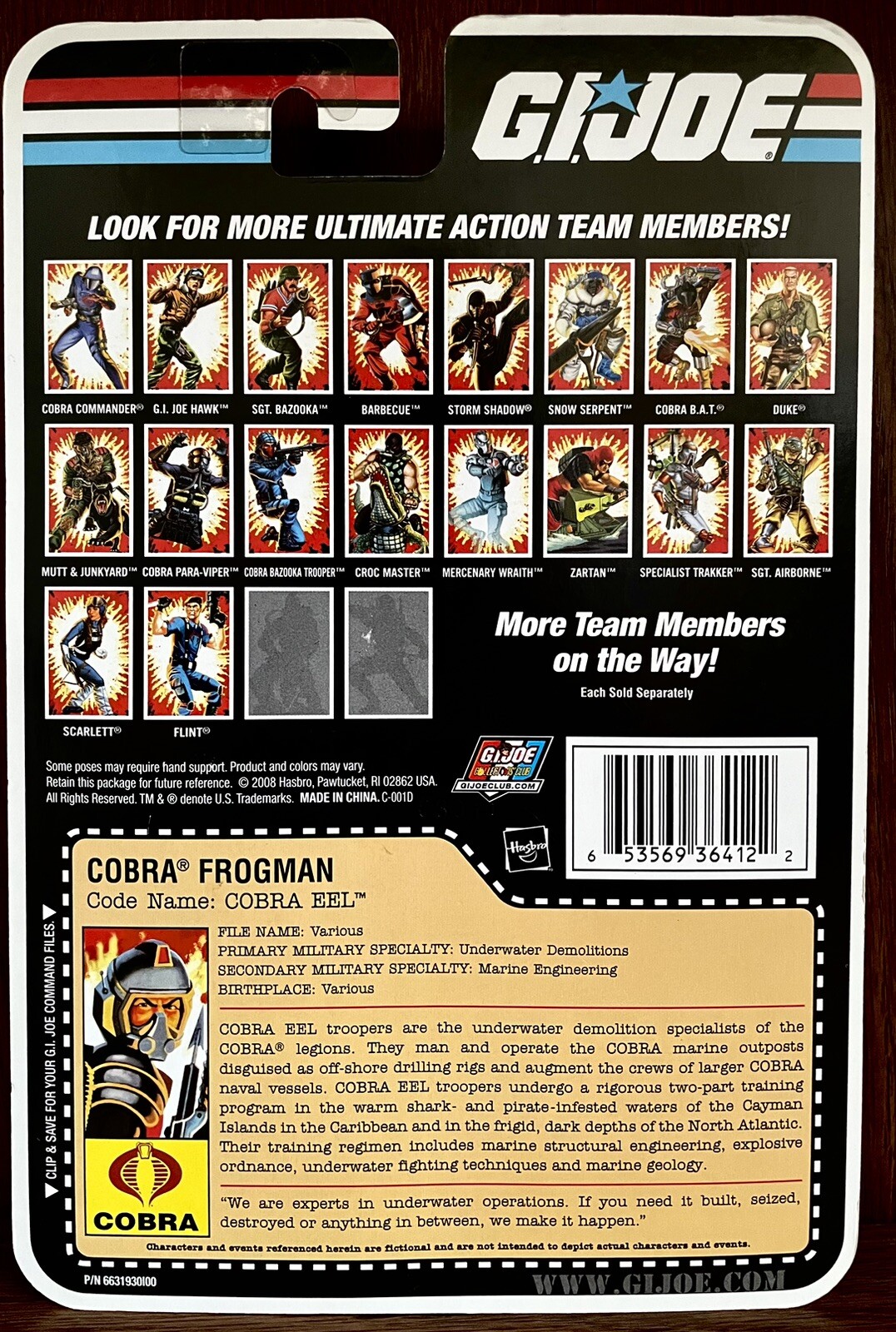 2008 Gi Joe MOC Cobra Frogman Eel Cartoon Series 25th 100 Hasbro for ...