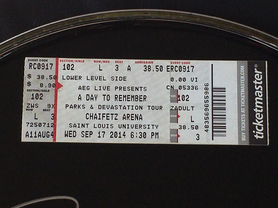 ADTR A DAY TO REMEMBER Band Signed Autograph 14" DRUMHEAD ALL 5 JEREMY ...