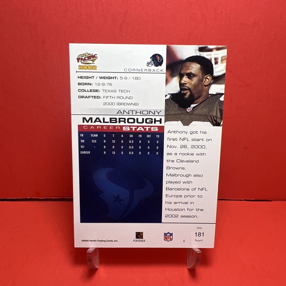 2002 Pacific Anthony Malbrough #181 EX | eBay